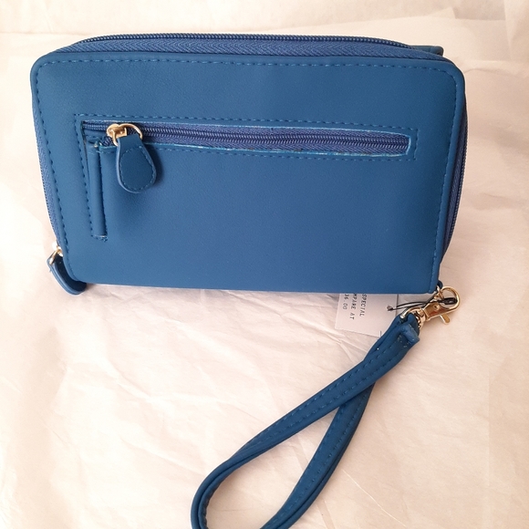 mundi | Bags | Mundi Big Fat Wallet Royal Blue Wallet Wristlet Scan ...